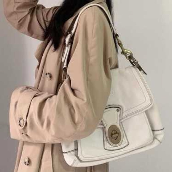 Coach | Bags | Coach Ali Legacy Shoulder Bag In White Ivory | Poshmark